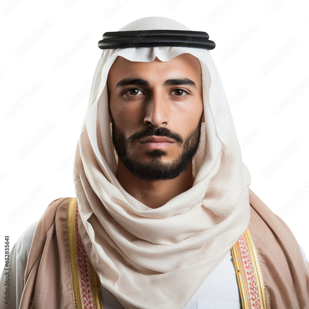 Middle eastern Young Arab man wearing thob with iqal, agal, igal or ...