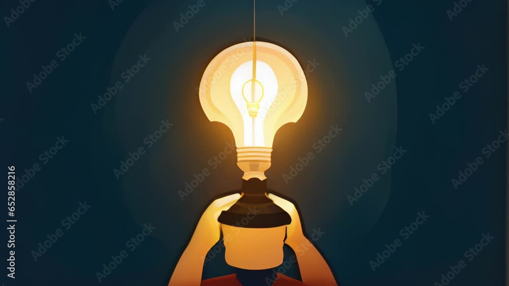 A character experiences a Eureka moment, with a lightbulb appearing ...