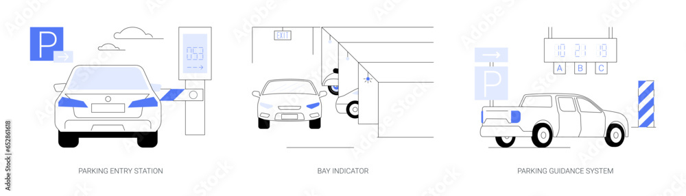 Poster Smart parking management system abstract concept vector ...