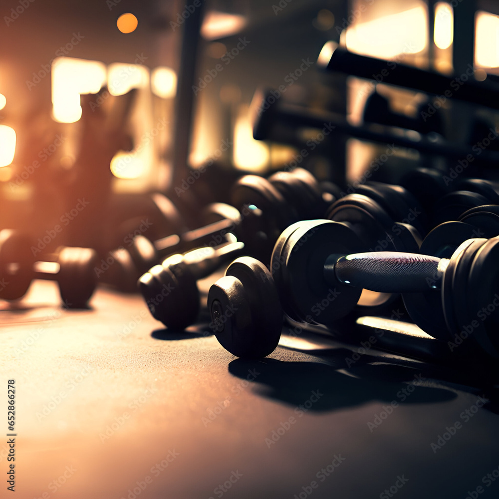 Modern Fitness Center Gym Club Interior Workout Room Background with ...