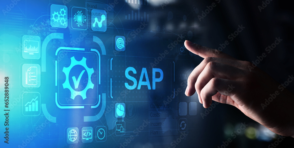 SAP - Business process automation software. ERP enterprise resources ...