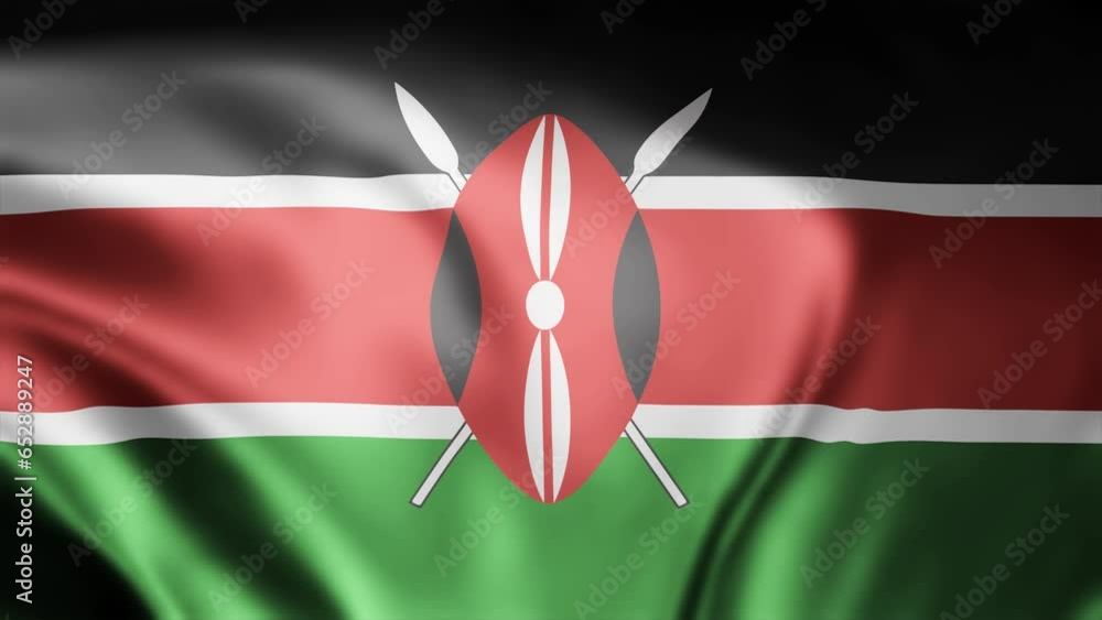 Kenya flag is waving 3D animation. Kenya flag waving in the wind. National flag of Kenya. flag ...