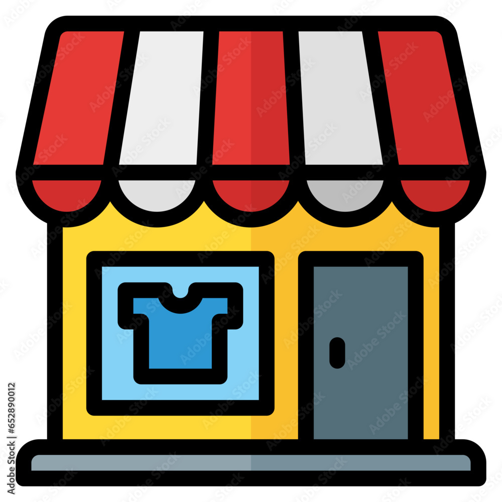 Store icon vector. Simple icon in filled line style, suitable for ...