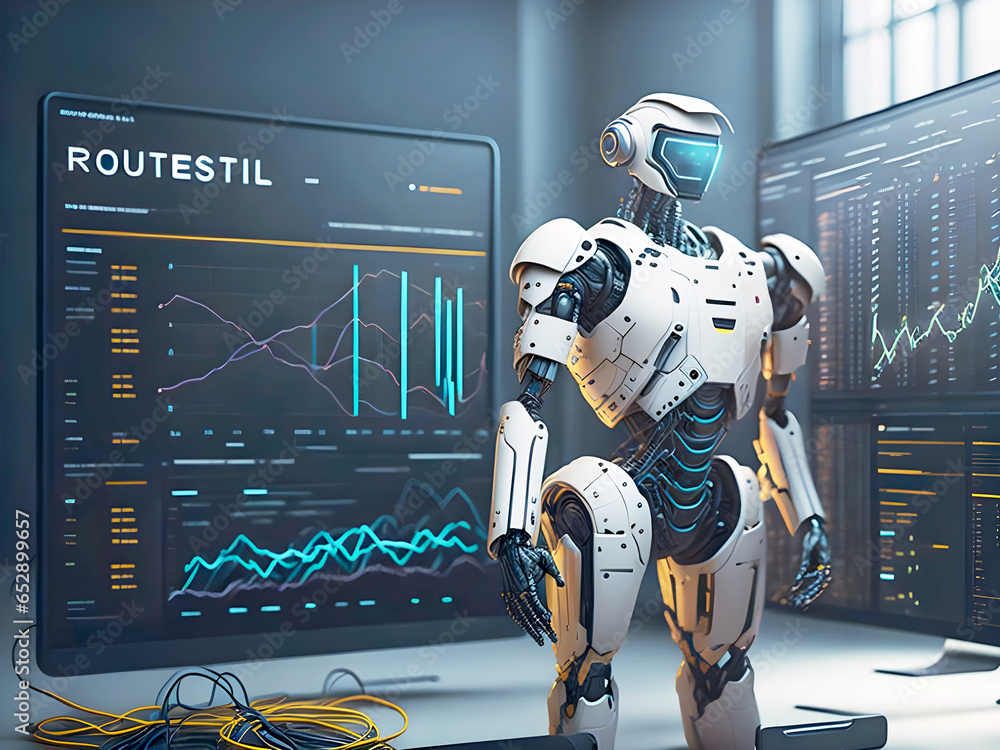 AI artificial intelligence robot trading graph chart EA Expert advisers ...