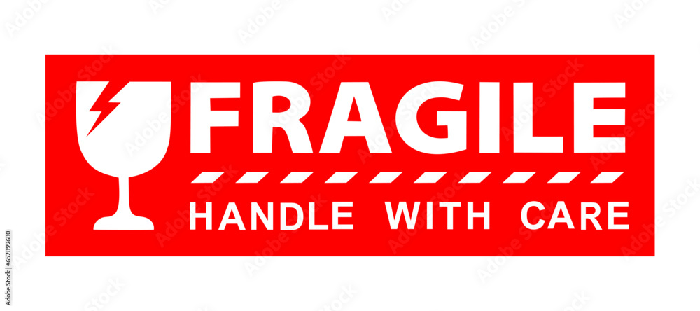 Fragile handle with care sticker and label for delivery service Stock ...