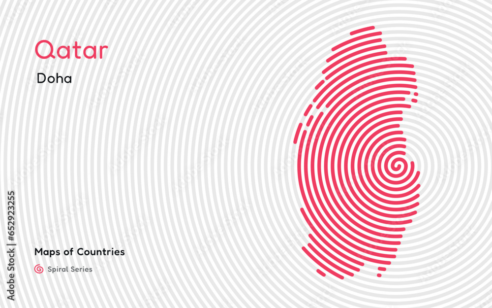 Creative map of Qatar. Political map. Doha. Capital. World Countries ...