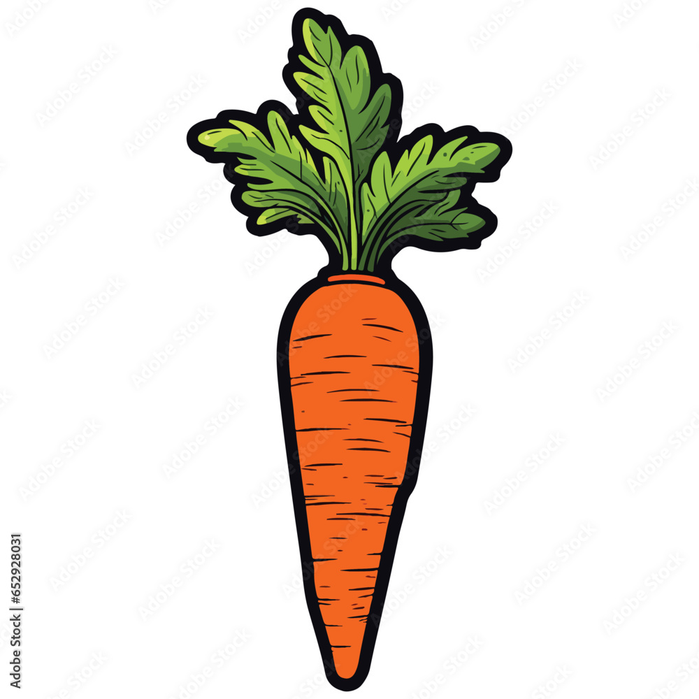Vector Carrot, Carrot Print, editable and print ready carrot vegetable ...