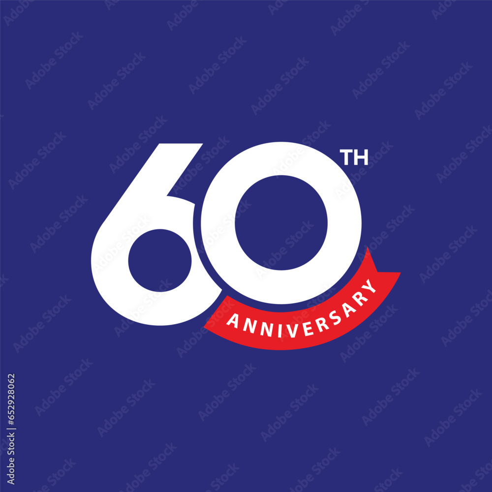 60th anniversary banner design with modern letter logo o number 60 and ...