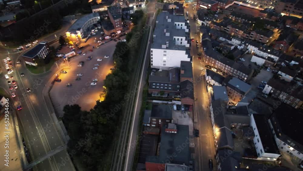 High Angle View of South East Downtown and Central Luton City and ...