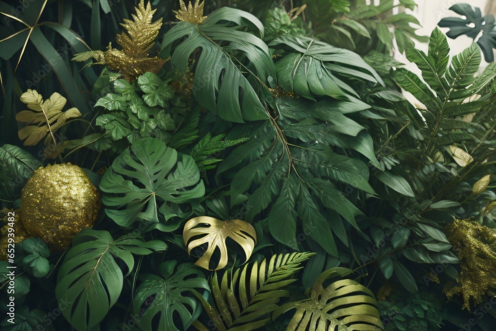 Visual representation of a bush of tropical green plants including ...