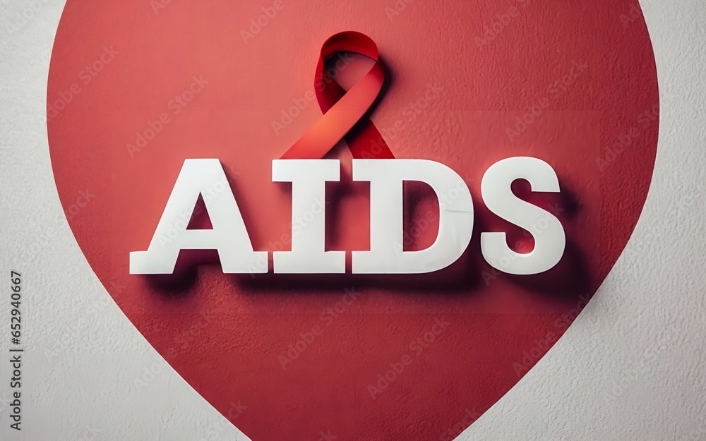 This World AIDS Day banner features a powerful design with a prominent red ribbon and a world ...