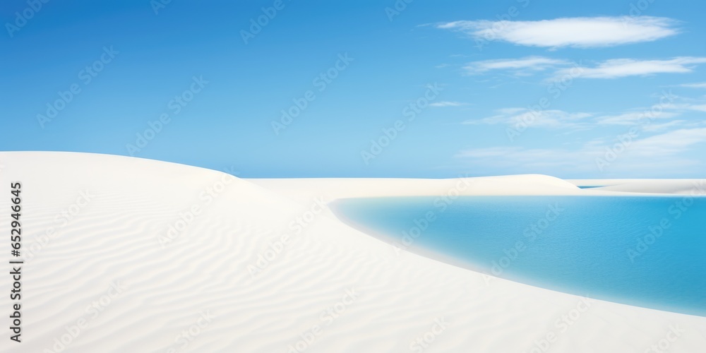 vast dune desert. lençóis maranhenses in Brazil. White sand dunes and ...