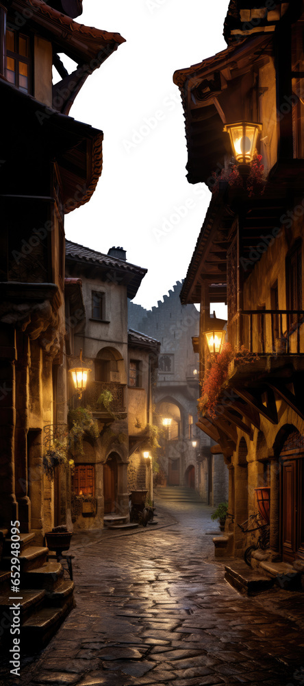 Medieval city street, alley. transparent background PNG. Fantasy ...