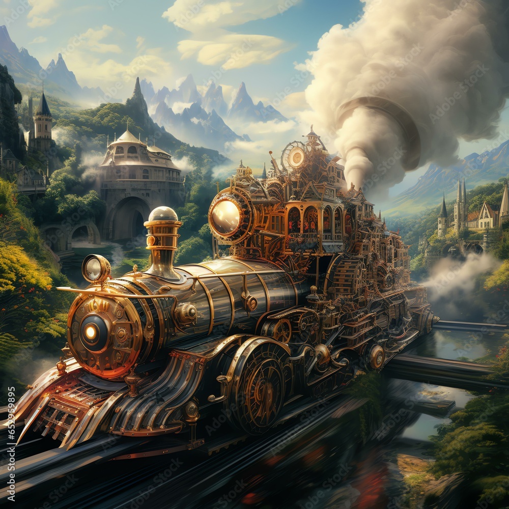 A sports car as a time-traveling, steam-powered locomotive, chugging ...