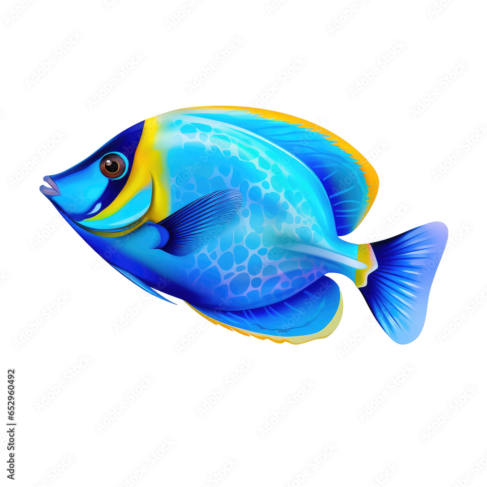 Blue tang fish on transparent background. Stock Illustration | Adobe Stock