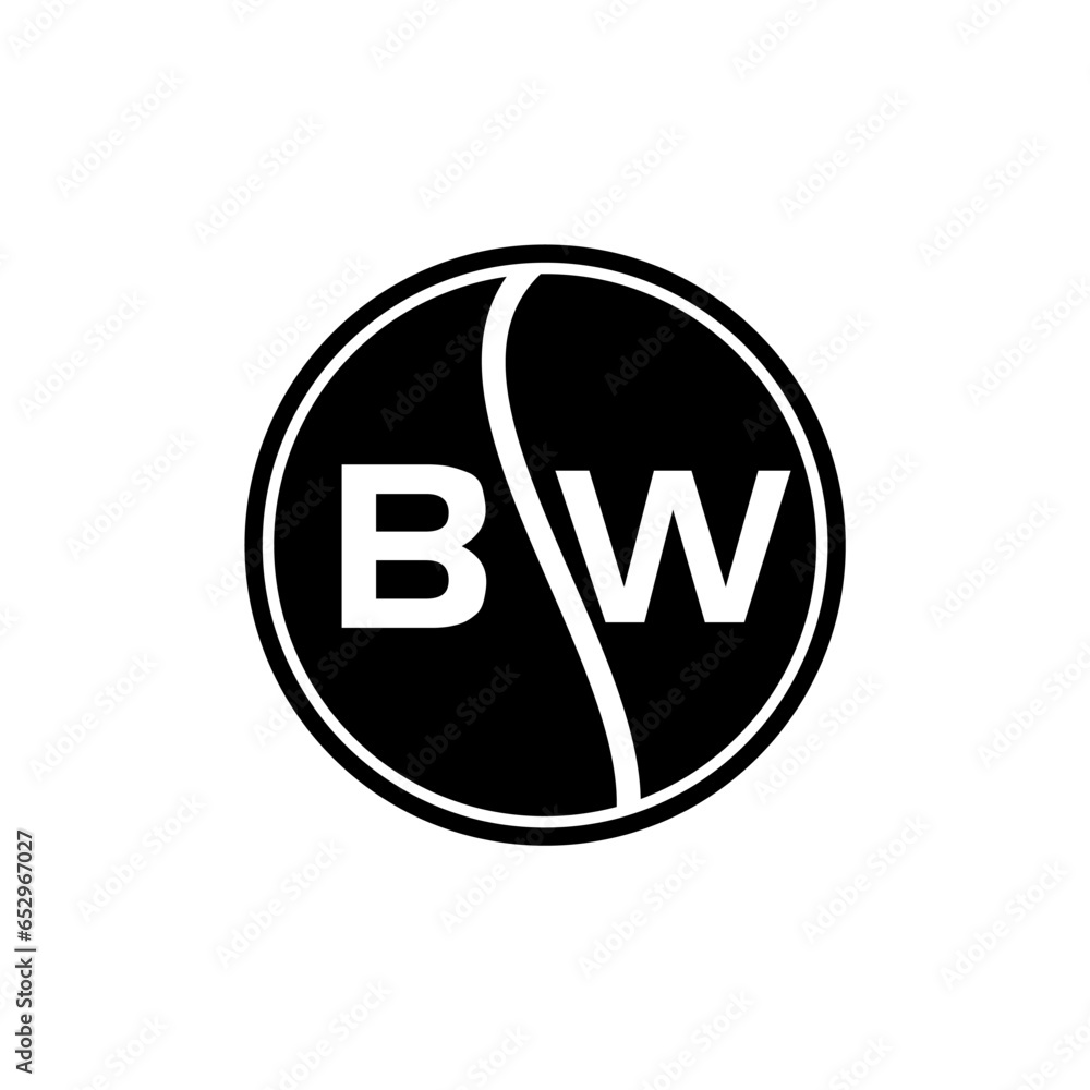 BW letter logo design on White background. BW creative initials letter ...