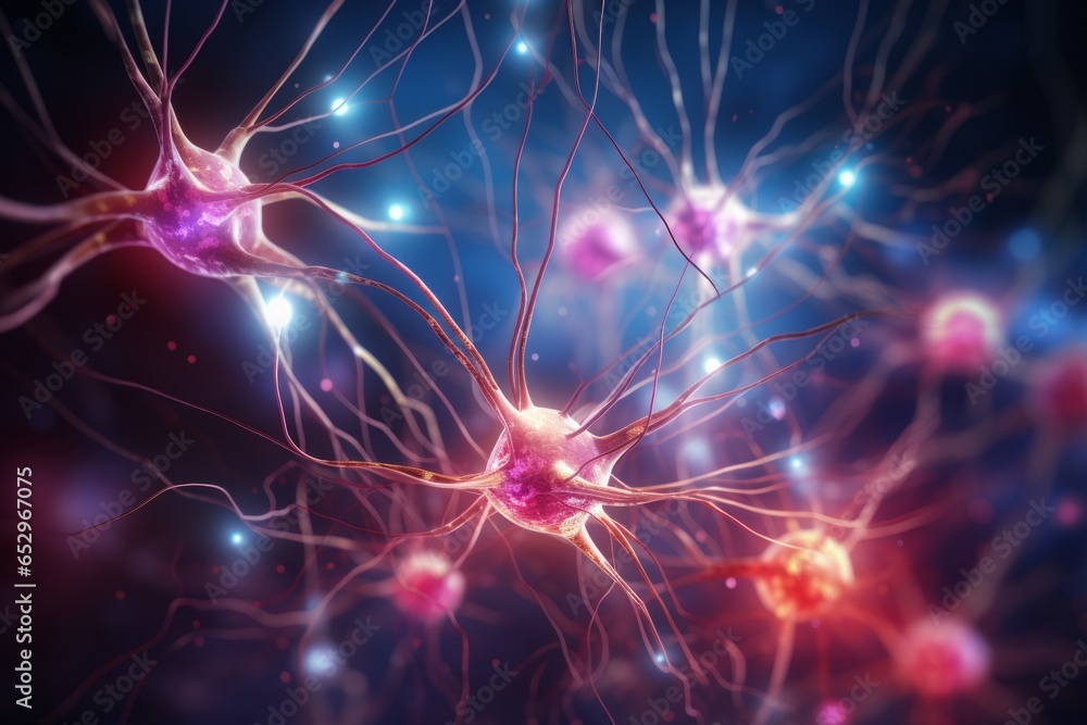 Neuron cells neural network under microscope neuro research science ...