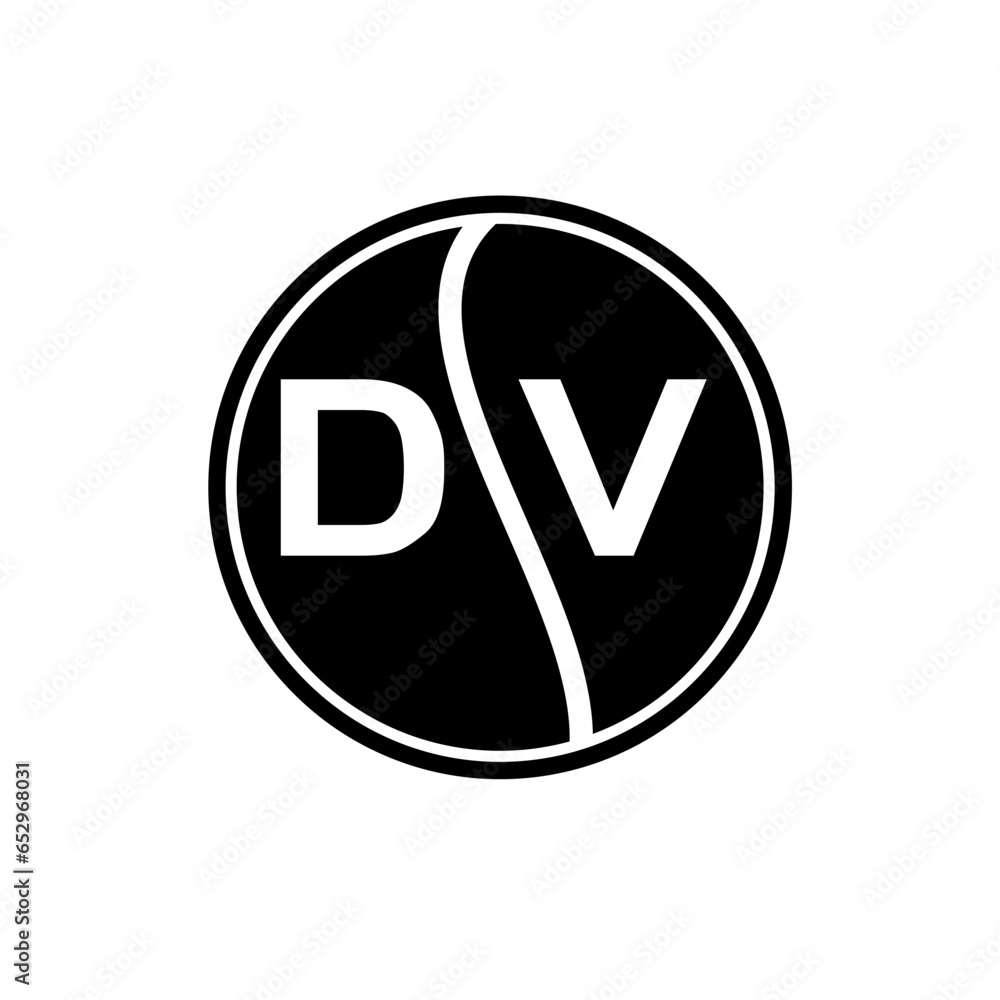 DV letter logo design on White background. DV creative initials letter ...