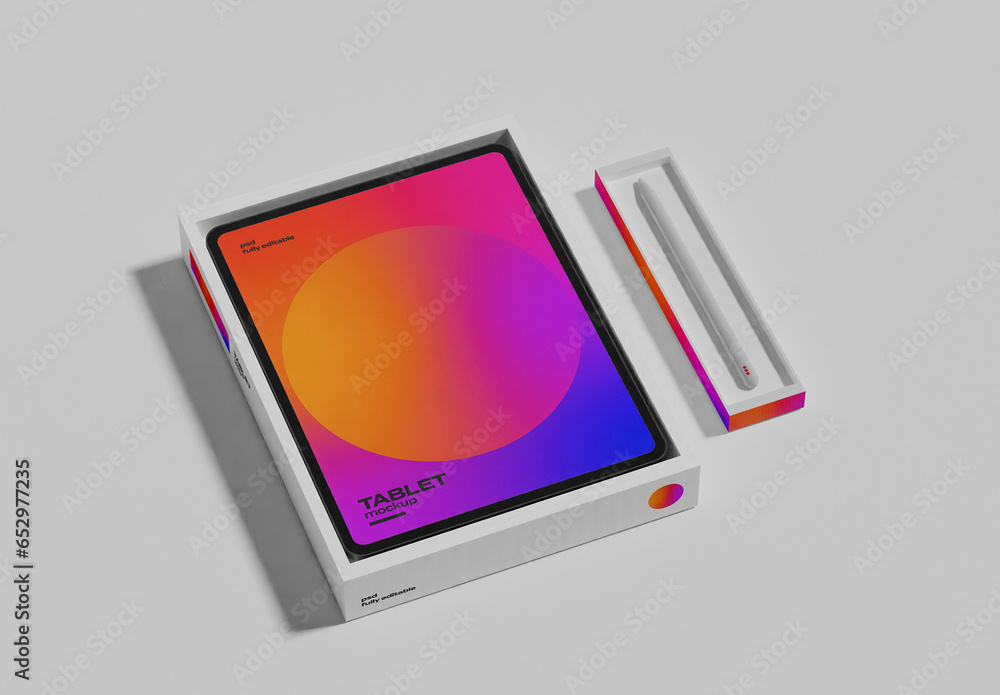 Tablet Packaging Mockup Stock Template | Adobe Stock
