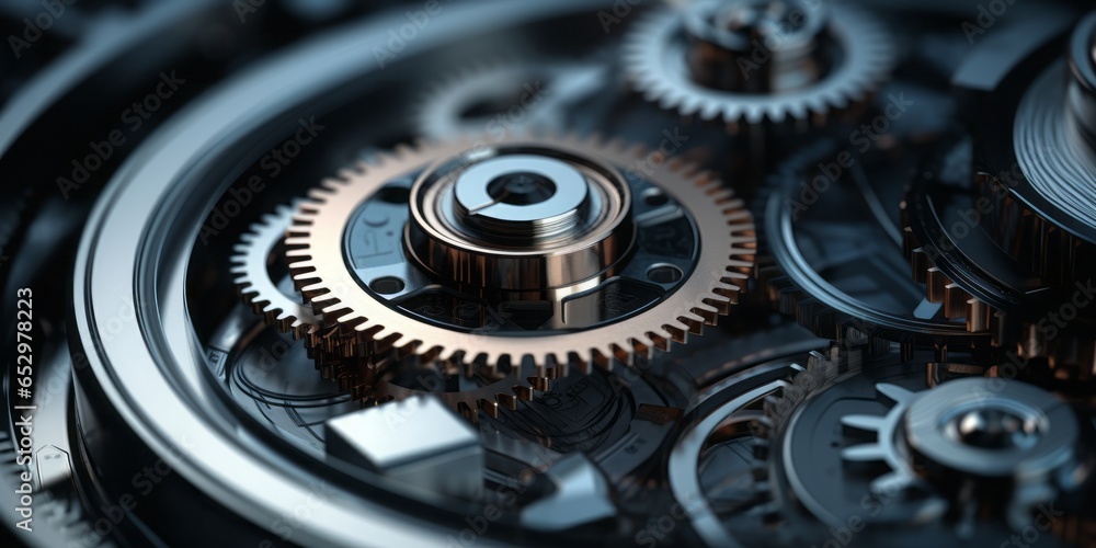 Industrial Machine Crafting Cogwheel Gears with a Captivating Blurred ...