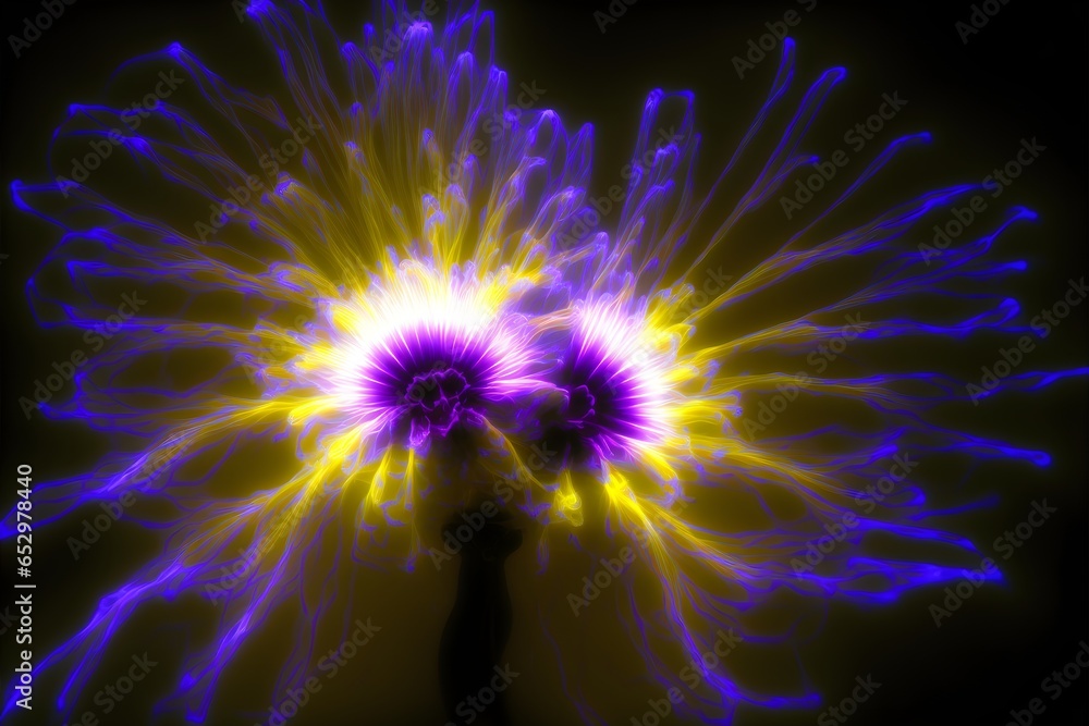 multicolored soft glowing electric radioactive light casting light on ...