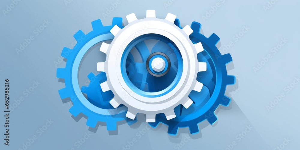 Magnifying Icon with Gears Positioned at the Center, Set Against a ...