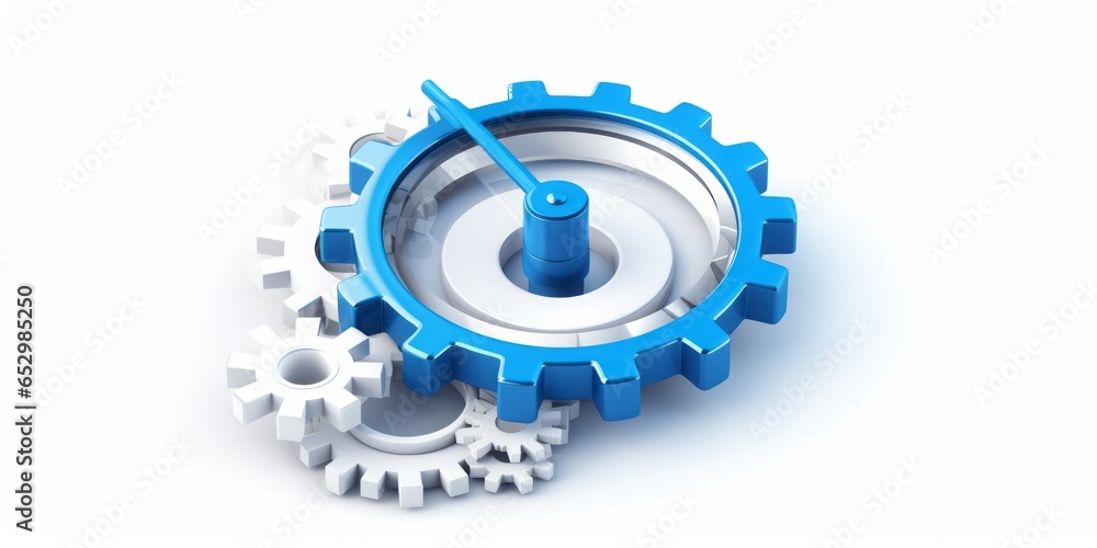 Magnifying Icon with Gears Positioned at the Center, Set Against a ...