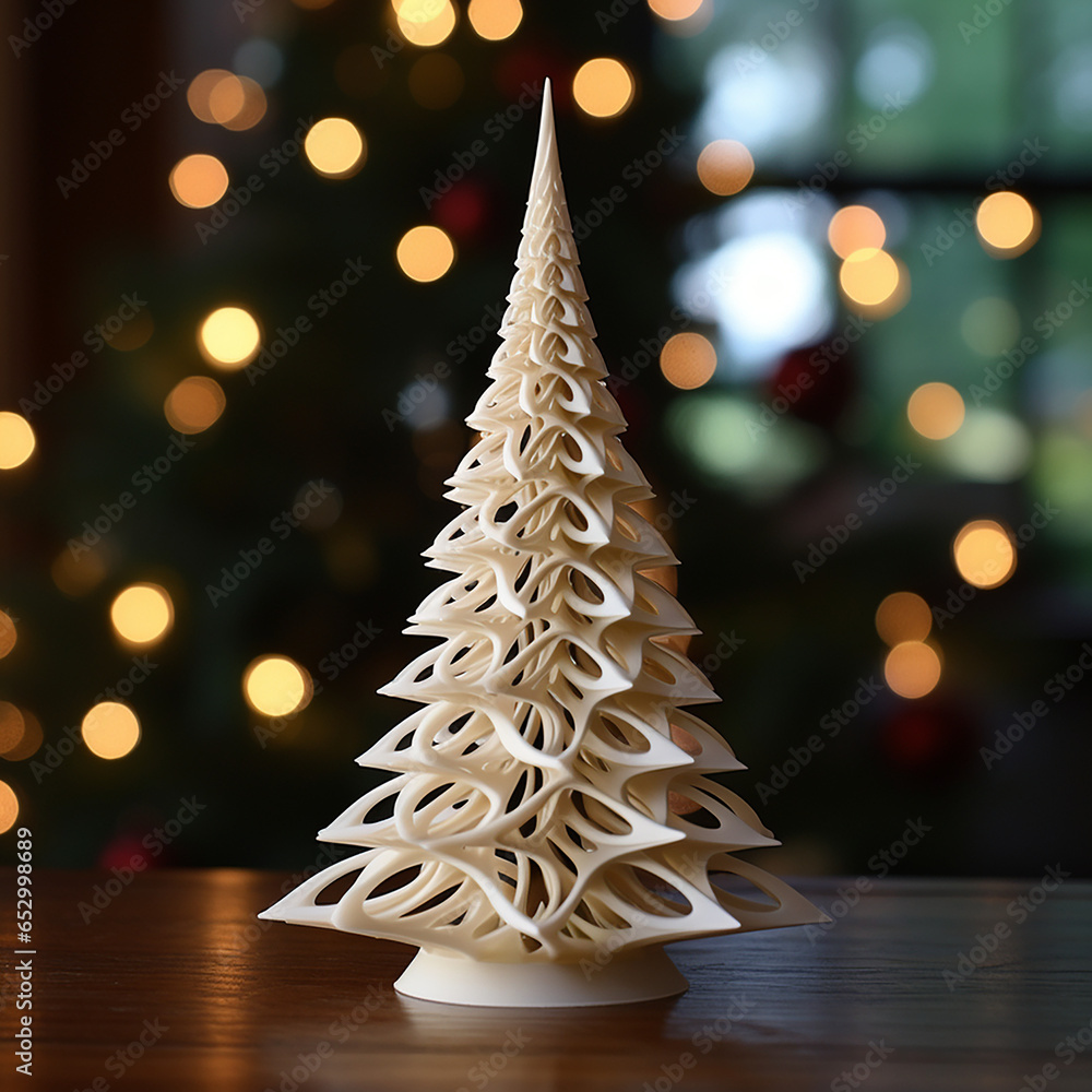3d printed christmas tree consisted of biomorphic forms and triangles ...
