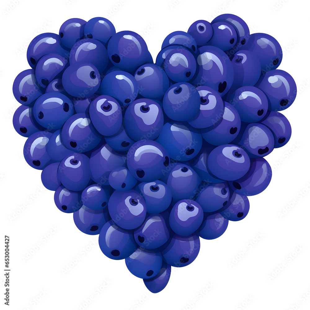 cartoon clipart of heart in the color Indigo, transparent background ...