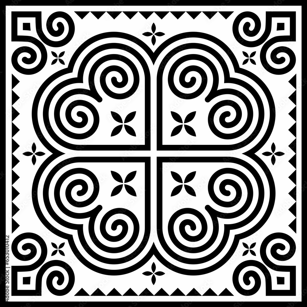 Hmong Heart Pattern 3 | Uwalls.co.uk