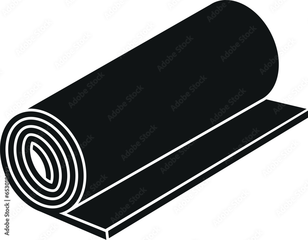 Cartoon Black and White Illustration Vector of A Rolled up Tarp Sheet ...