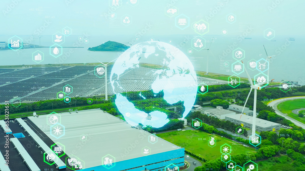 Renewable Energy And Environmental Technology Concept Wind Power Plant