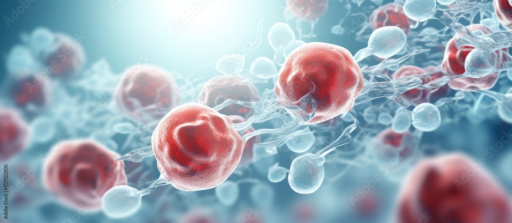 Transparent membrane large nucleus isolated white background lymphocyte ...