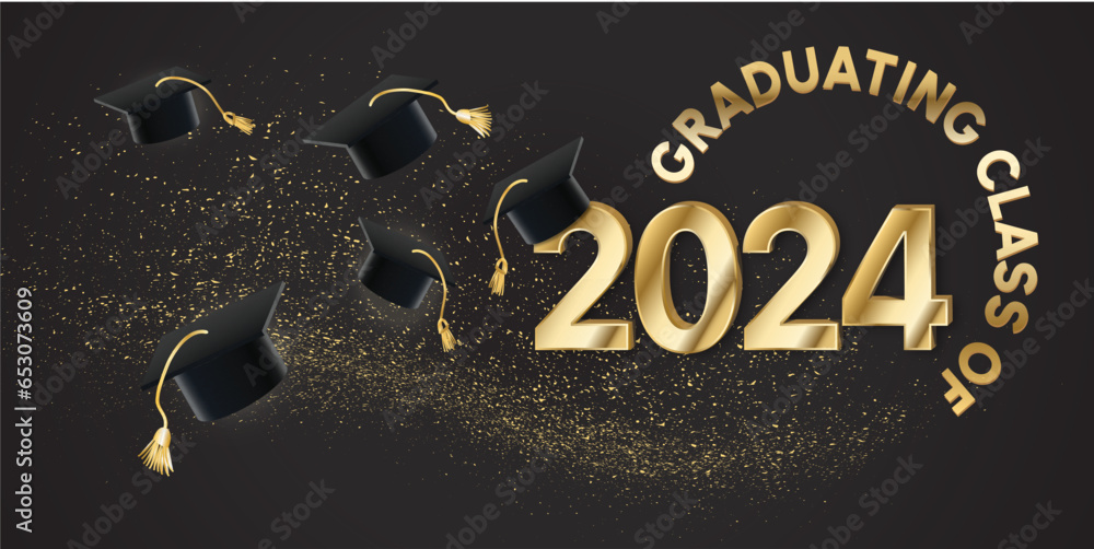Class of 2024 Greeting Card and Banner Design Stock Vector | Adobe Stock