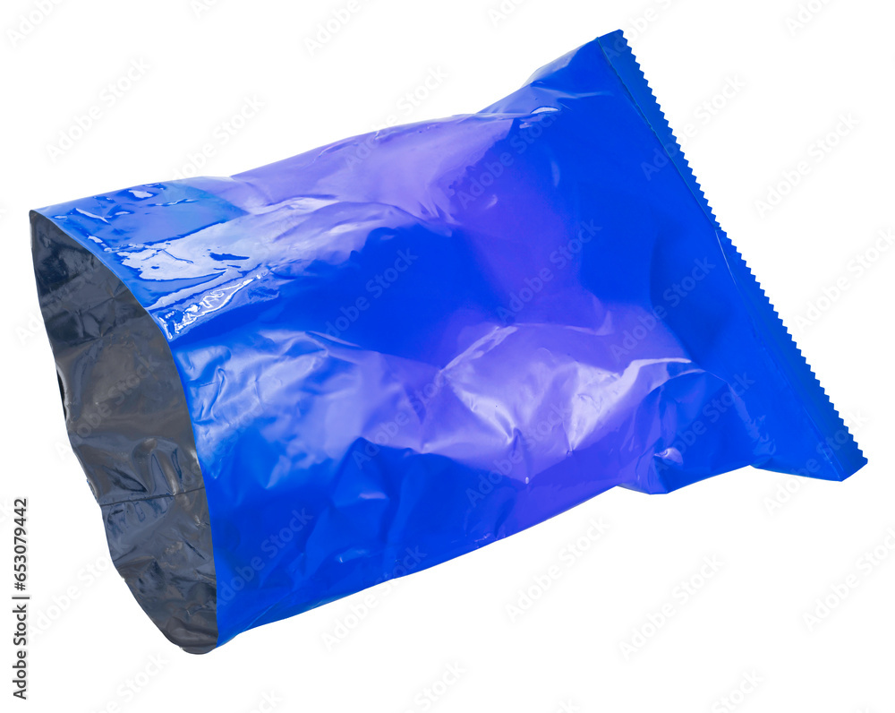Empty Foil and plastic snack bags mockup isolated on white background ...