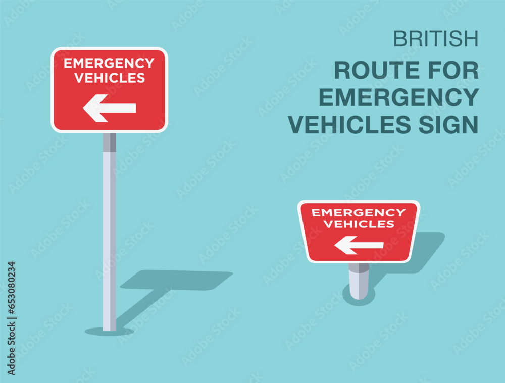Traffic regulation rules. Isolated British route for emergency vehicles ...
