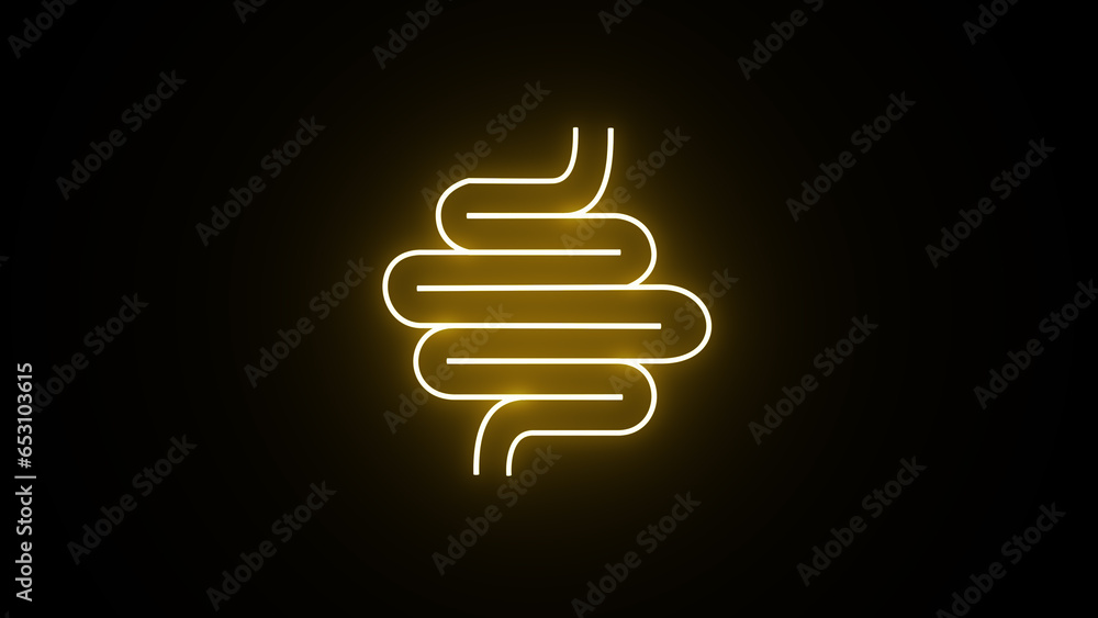 Intestines Structure Neon Sign. Illustration of Medical Human Health ...