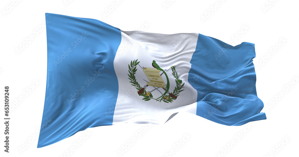 3d illustration flag of Guatemala. Guatemala flag waving isolated on ...