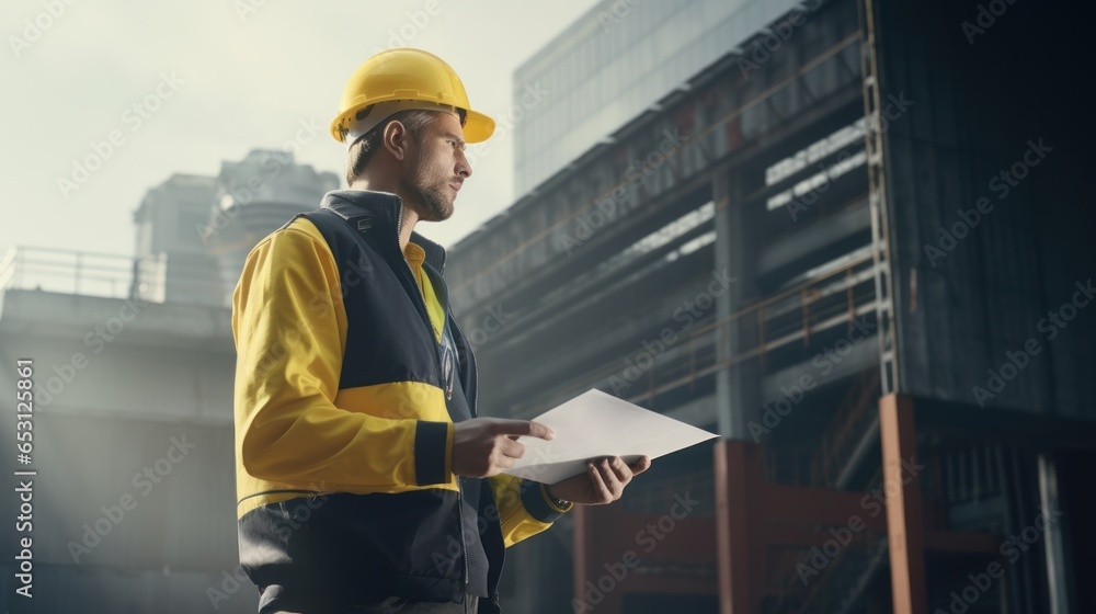 Foto de Engineer inspector conducting an inspection at an industrial ...