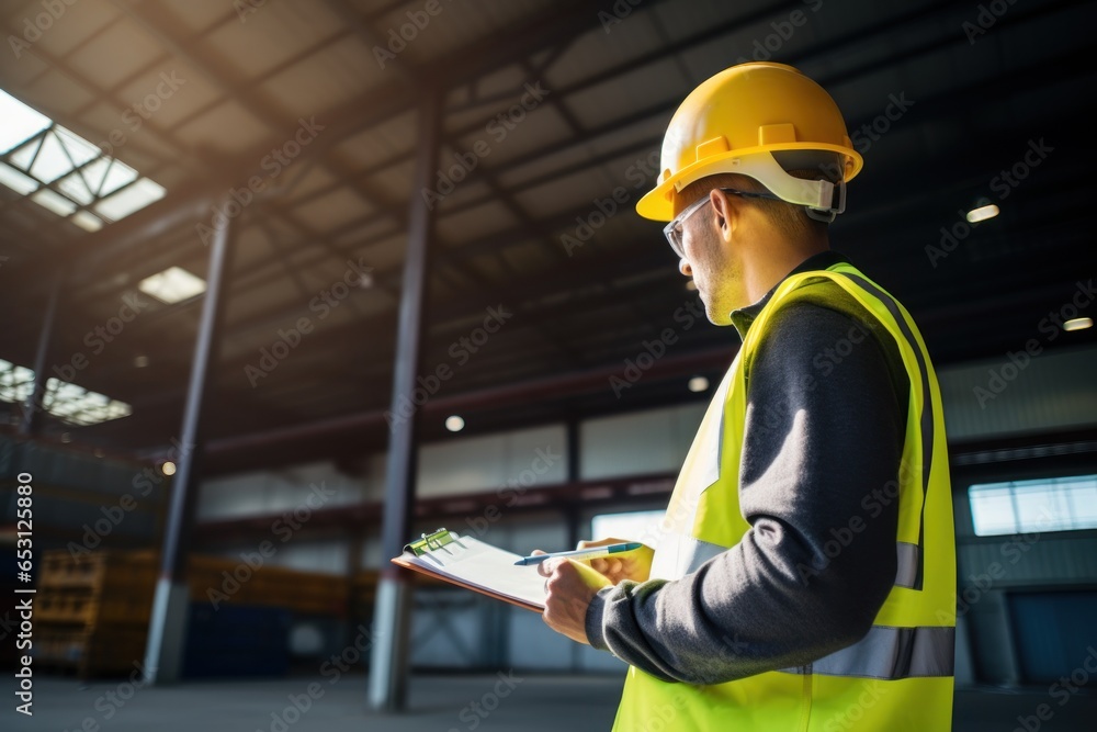 Engineer inspector conducting an inspection at an industrial plant ...