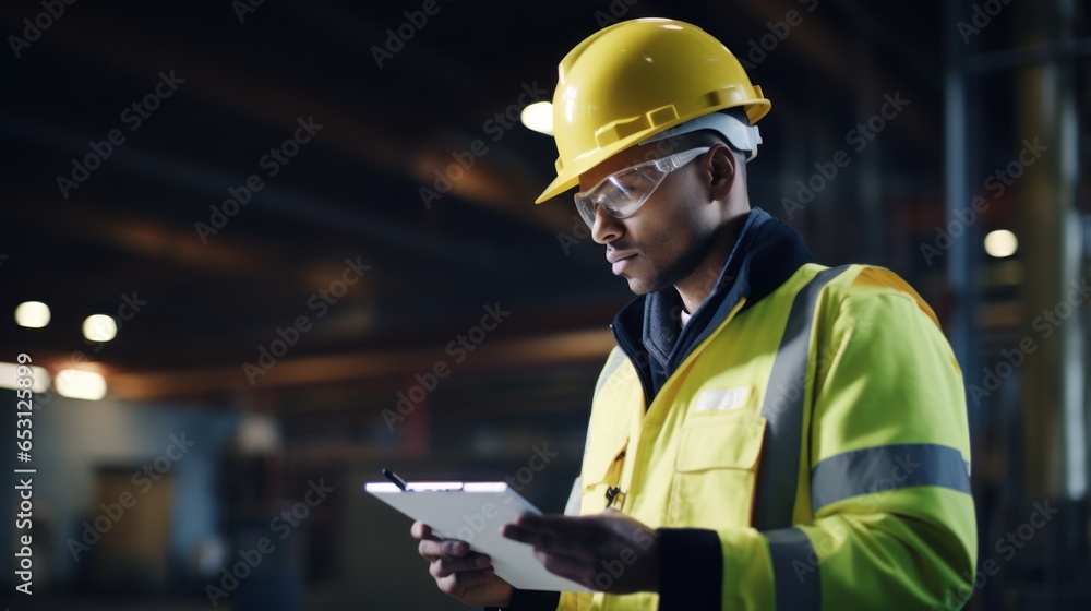 Engineer inspector conducting an inspection at an industrial plant ...