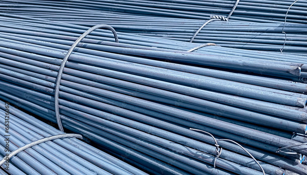 Reinforced steel bars and deformed steel bars along with steel bars at ...