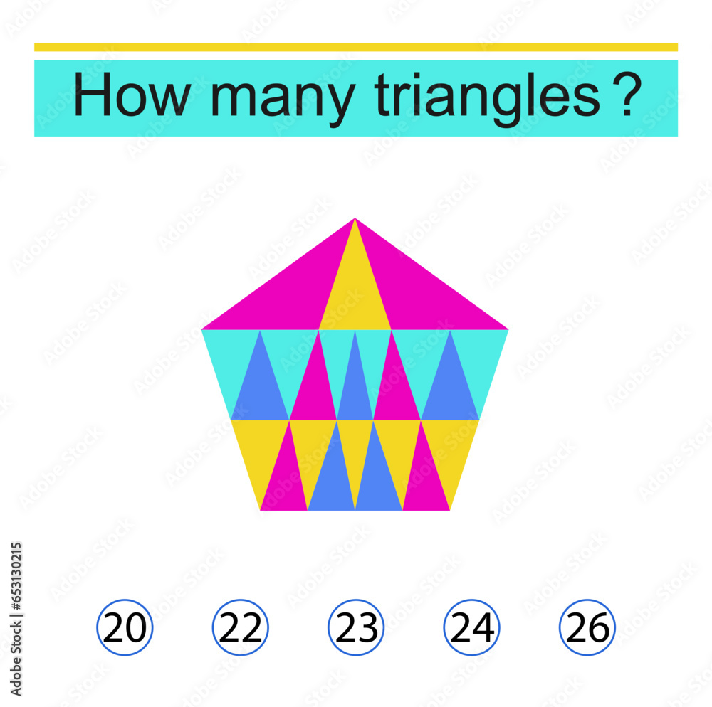 How many triangles are there? Math game for kids. Task for development ...