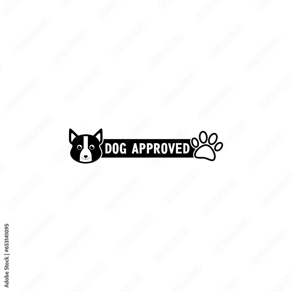 Dog approved icon. Dog animal friendly sign isolated on white ...
