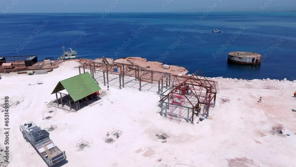 Building Framework At The Construction Site On The Caribbean Coast In ...