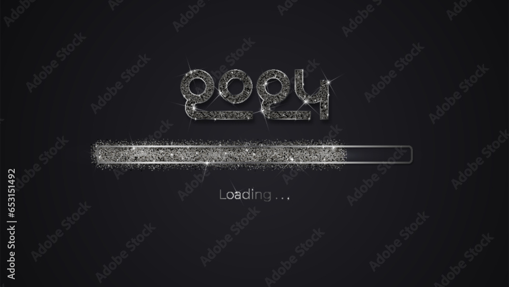 Progress bar with dark particles on black Download New Year's Eve ...