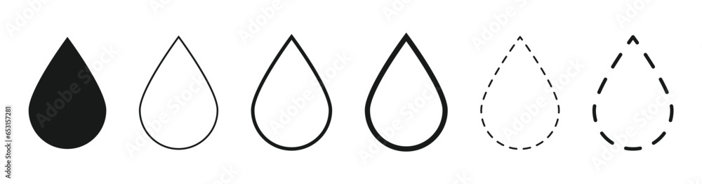Drop icon collection set. outline flat style. png. vector symbols signs ...