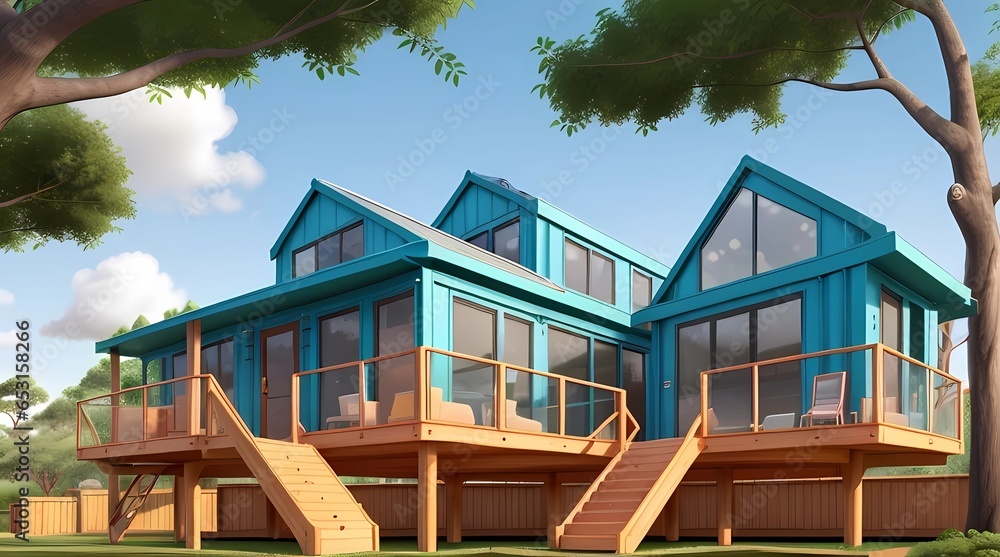 3d animation Homes Made Of Repurposed Shipping Container | Container ...