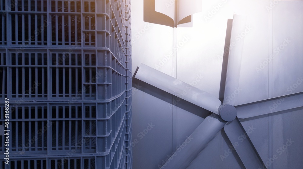 Modern of chicken eggs hatching manchine on the hatchery industry ...