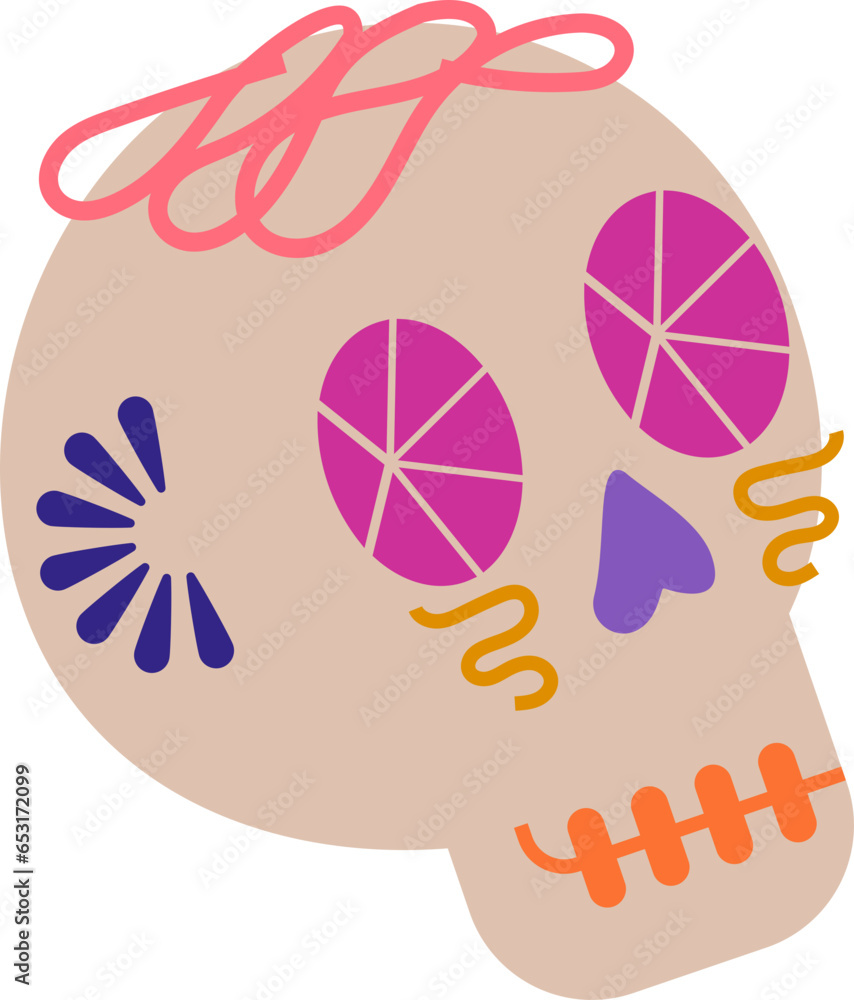 Icono calavera de azúcar elemento de ofrenda. Día de Muertos, Día de ...